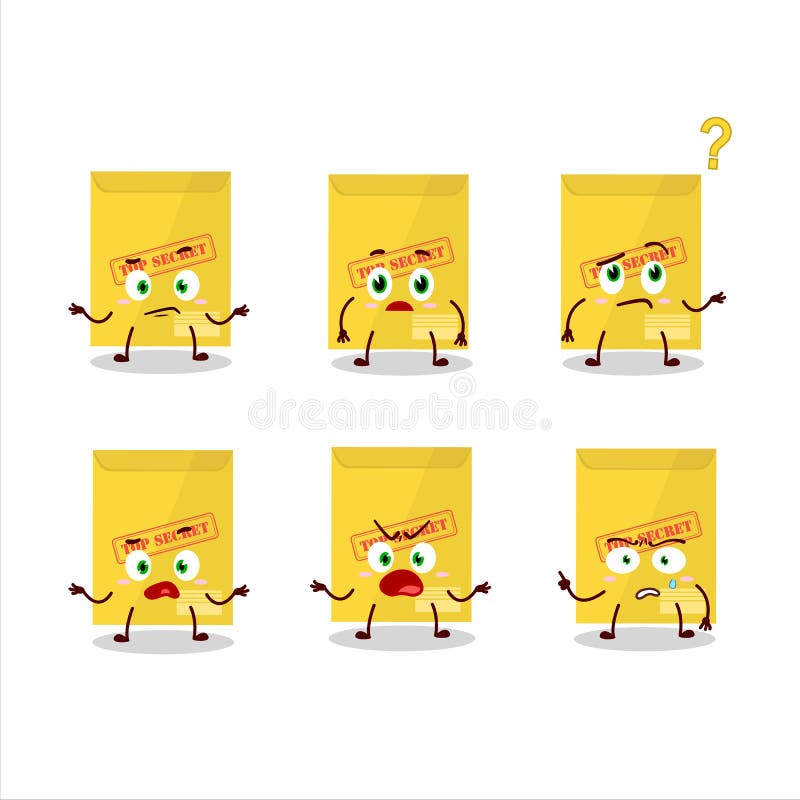Cartoon Character of Secret Document with What Expression Stock Vector ...