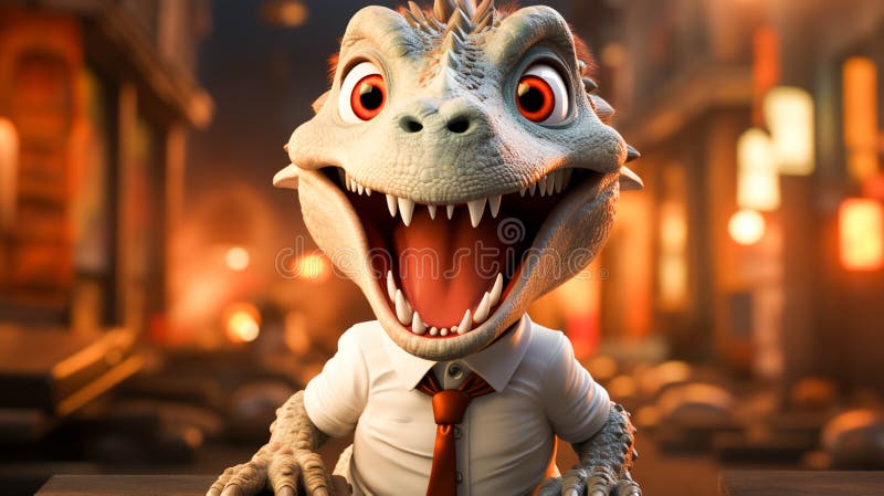 A Cartoon Character with Sharp Teeth and Eye Stock Illustration ...