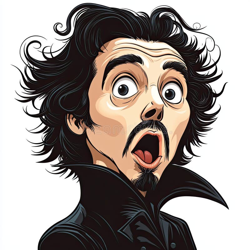 Cartoon Character with Shocked Expression, Mouth Open in Surprise ...