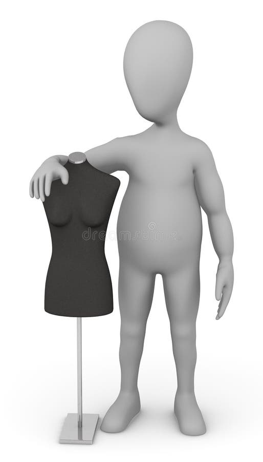 Cartoon Character with Shop Dummy5 Stock Illustration - Illustration of ...