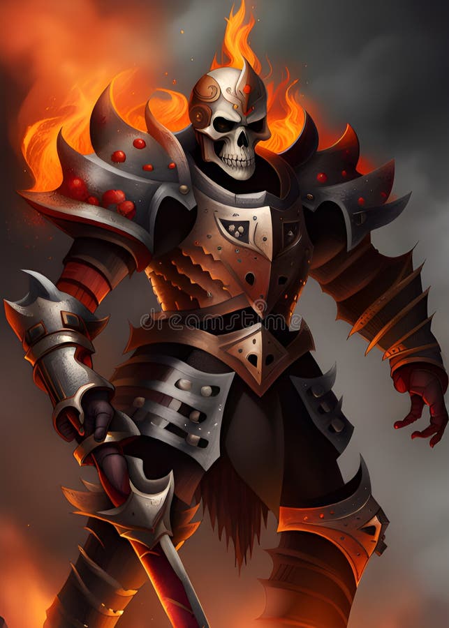 Cartoon Character with a Skull Stock Illustration - Illustration of ...