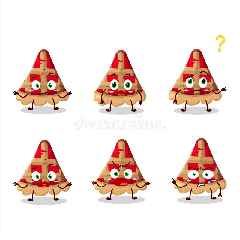 Cartoon Character of Slice of Apple Pie with What Expression Stock ...