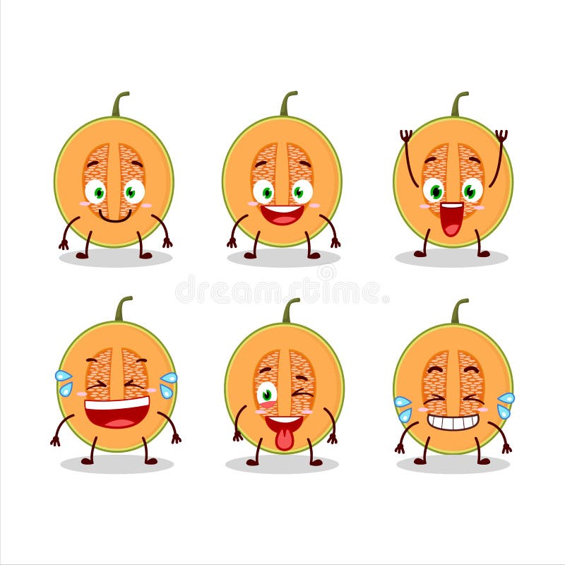 Cartoon Character of Slice of Melon with Smile Expression Stock Vector ...