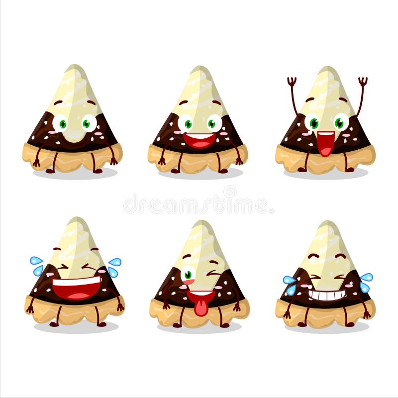 Cartoon Character of Slice of Star Chocolate Pie with Smile Expression ...