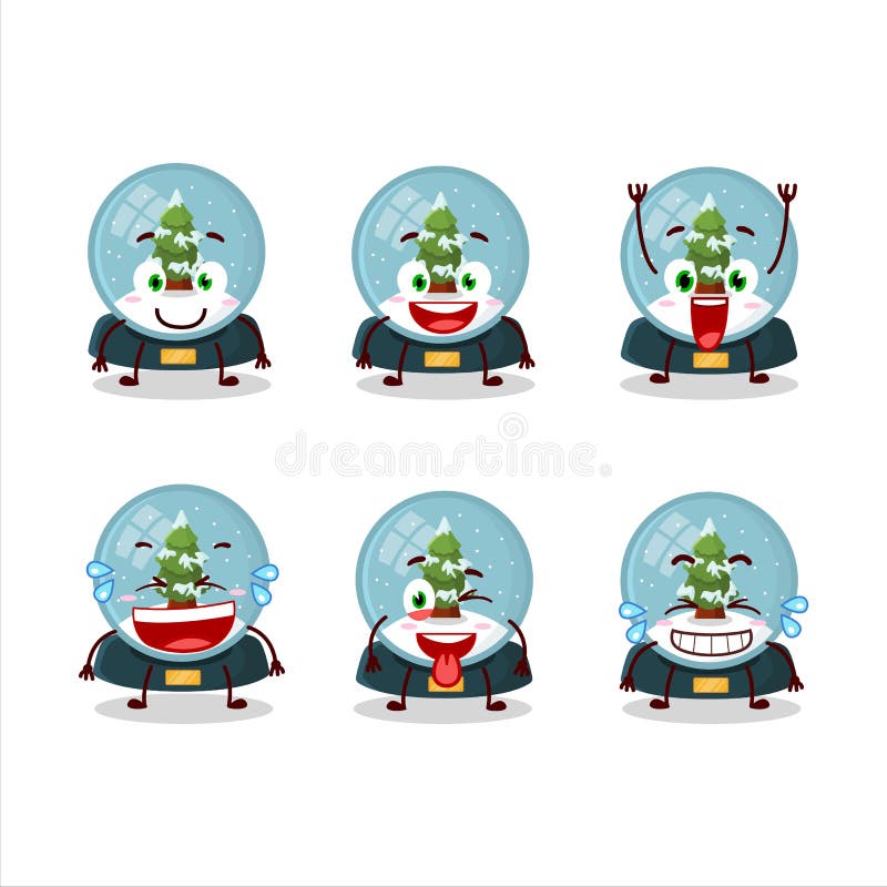 Cartoon Character of Snowball with Tree with Smile Expression Stock ...
