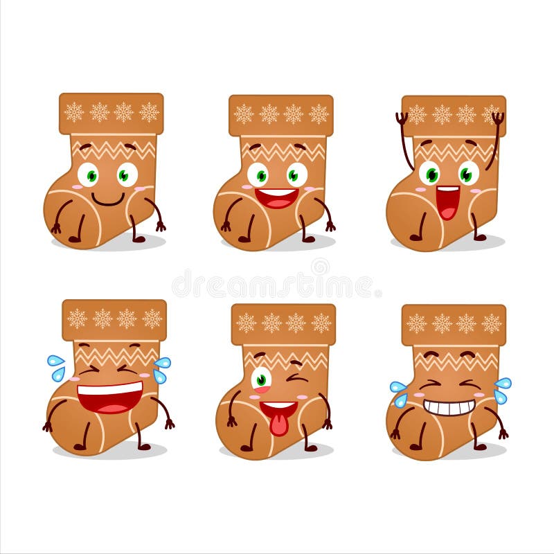 Cartoon Character of Socks Cookie with Smile Expression Stock Vector ...