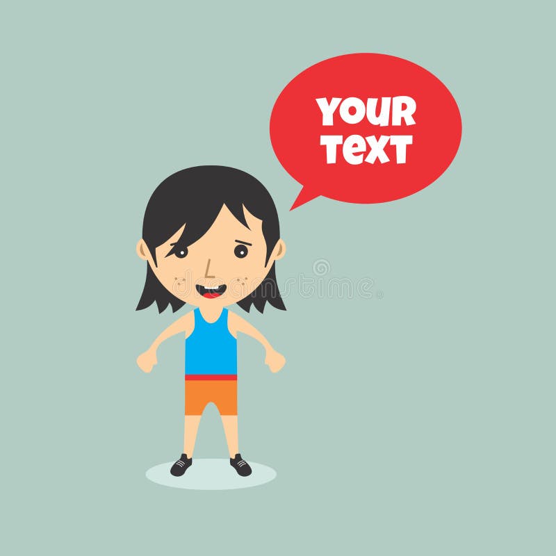 Cartoon Character with Speech Bubble Stock Vector - Illustration of ...