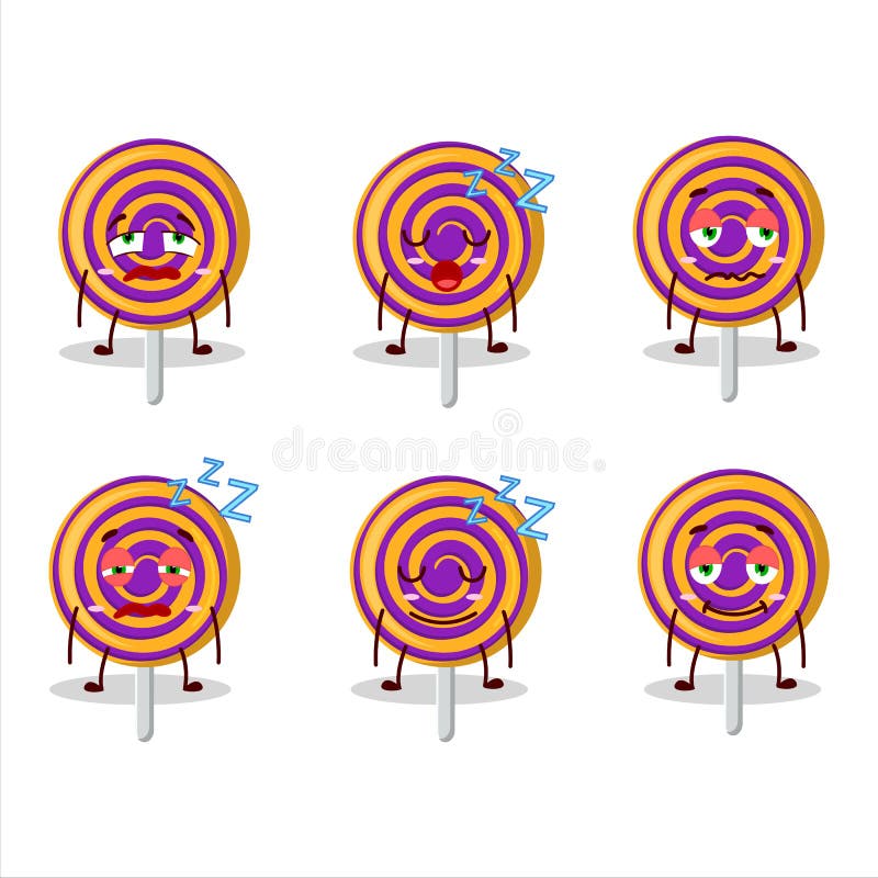 Cartoon Character of Spiral Sweet Candy with Sleepy Expression Stock ...