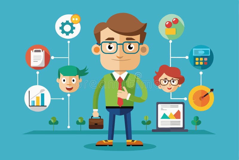 A Cartoon Character Stands Confidently, Surrounded by Various Methods ...