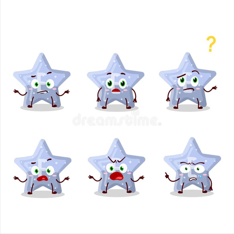 Cartoon Character of Star Blue Gummy Candy E with What Expression Stock ...