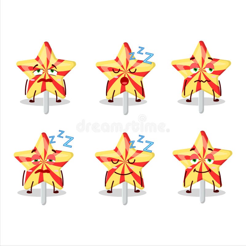 Cartoon Character of Star Candy with Sleepy Expression Stock Vector ...