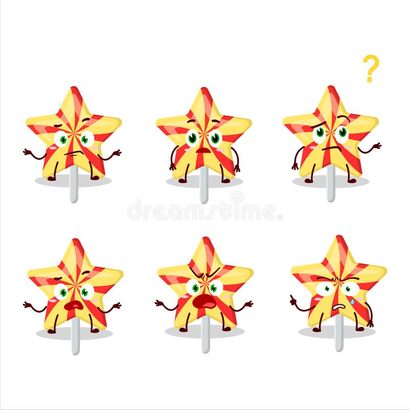 Cartoon Character of Star Candy with What Expression Stock Vector ...
