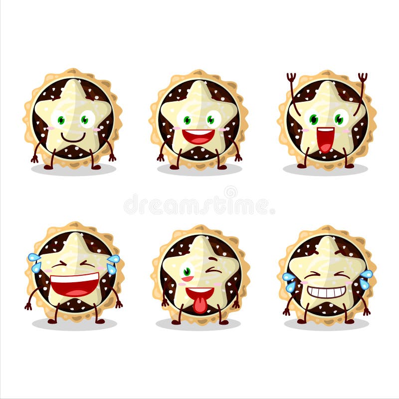 Cartoon Character of Star Chocolate Pie with Smile Expression Stock ...
