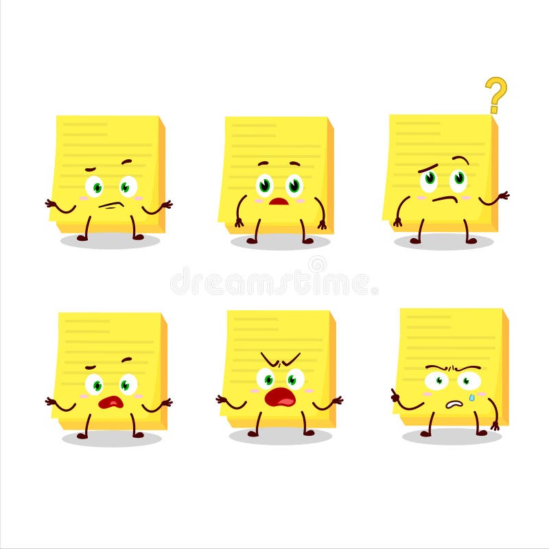 Cartoon Character of Sticky Notes Yellow with What Expression Stock ...
