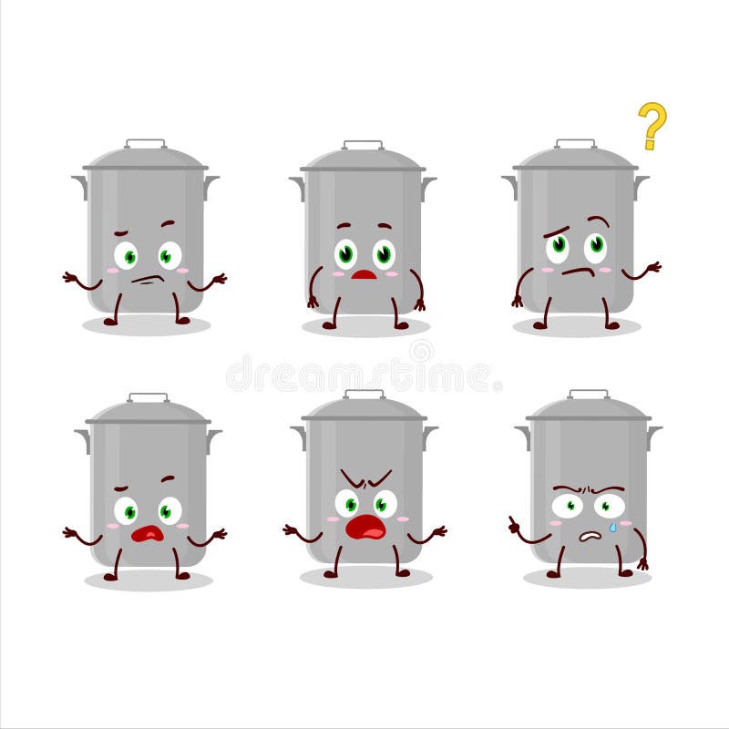 Cartoon Character of Stock Pot with What Expression Stock Vector ...