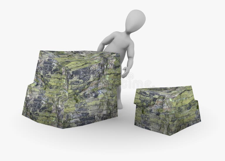 Cartoon Character with Stone (hiding) Stock Illustration - Illustration ...