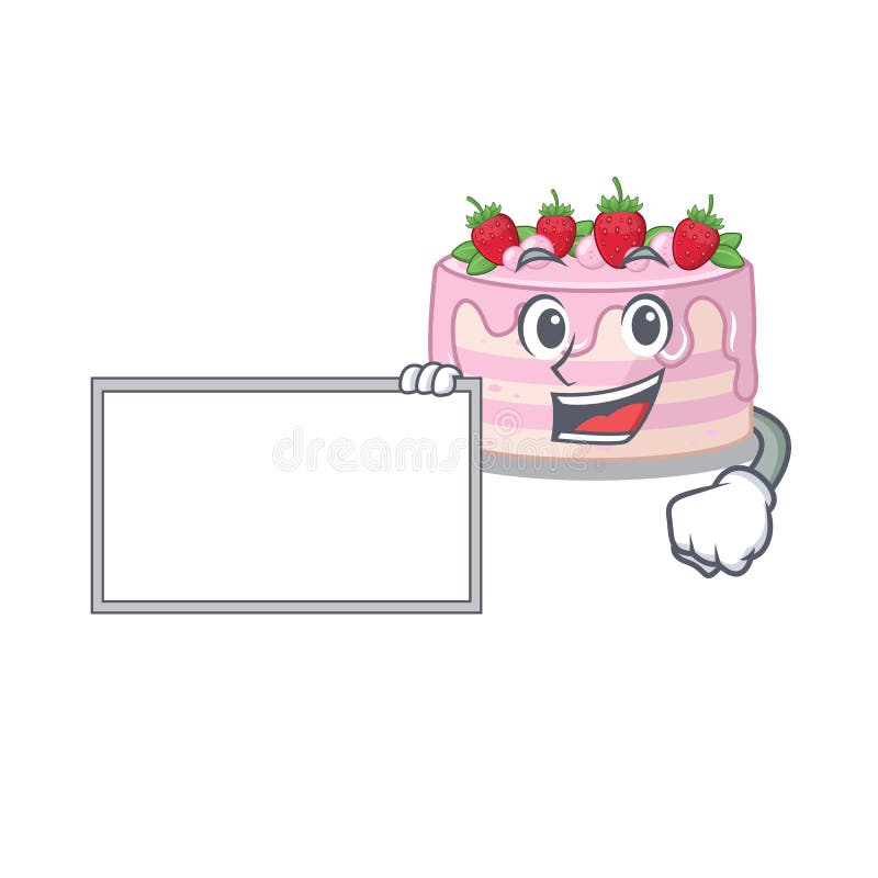 Cartoon Character of Strawberry Cake Design Concept Bring a Board Stock ...