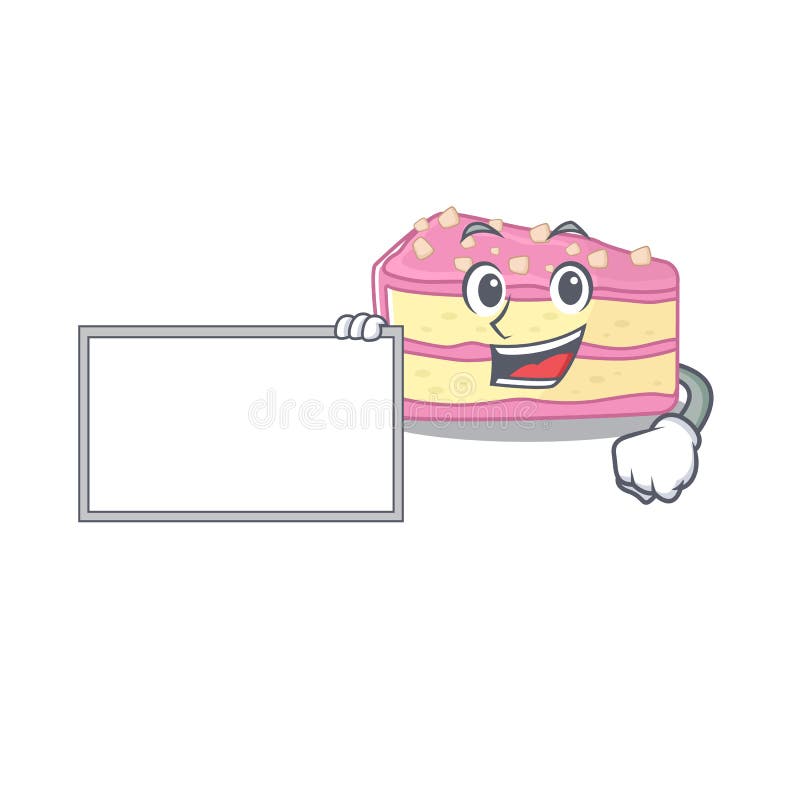 Cartoon Character of Strawberry Slice Cake Design Concept Bring a Board ...