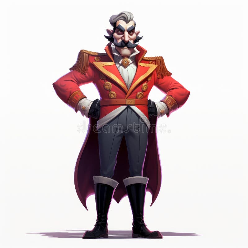 Cartoon Baron With Red Coat On White Background Stock Illustration Illustration Of Cartoonish
