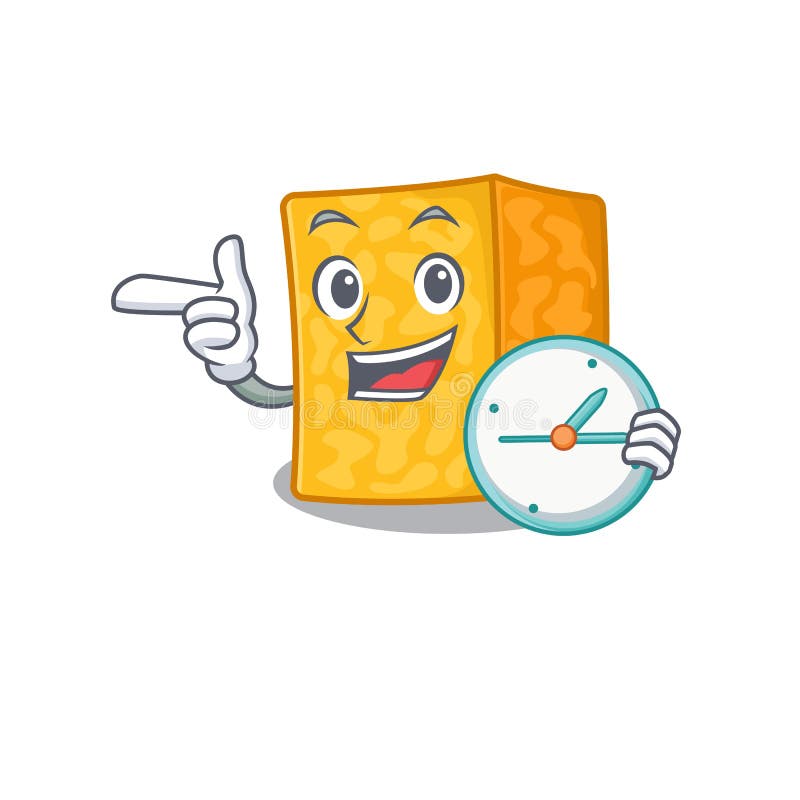 Cartoon Character Style Colby Jack Cheese Having Clock Stock Vector ...