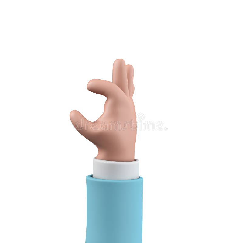 Cartoon Character Style Hand Holding an Object Pose. 3D Rendering Stock ...