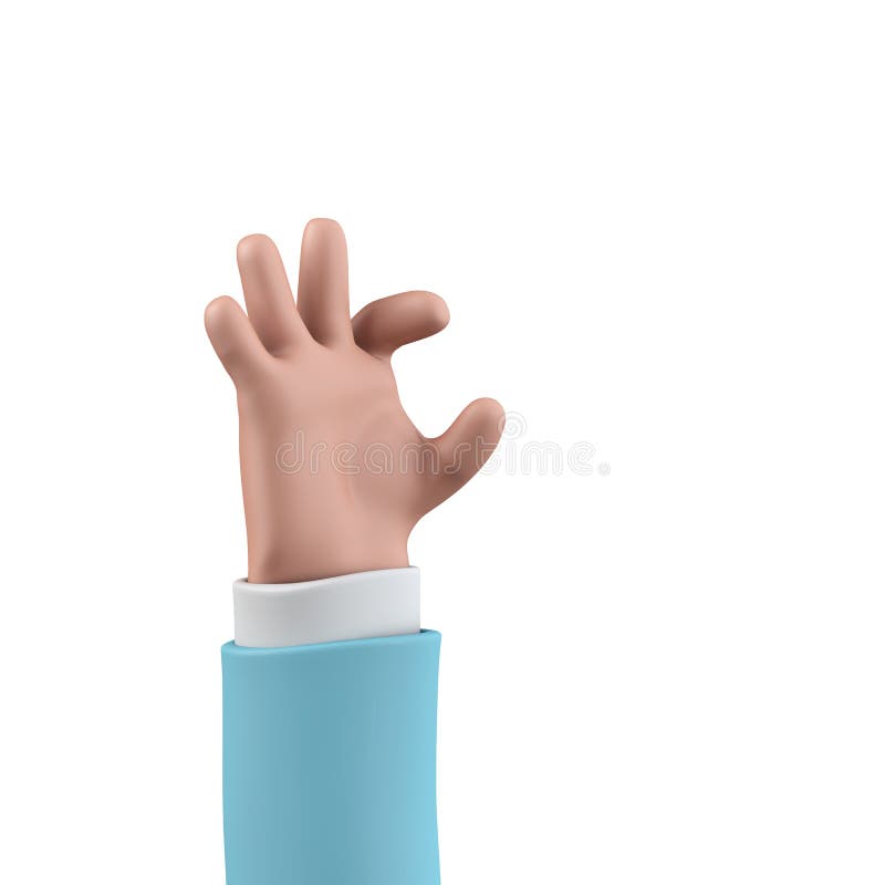 Cartoon Character Style Hand Holding an Object Pose. 3D Rendering Stock ...