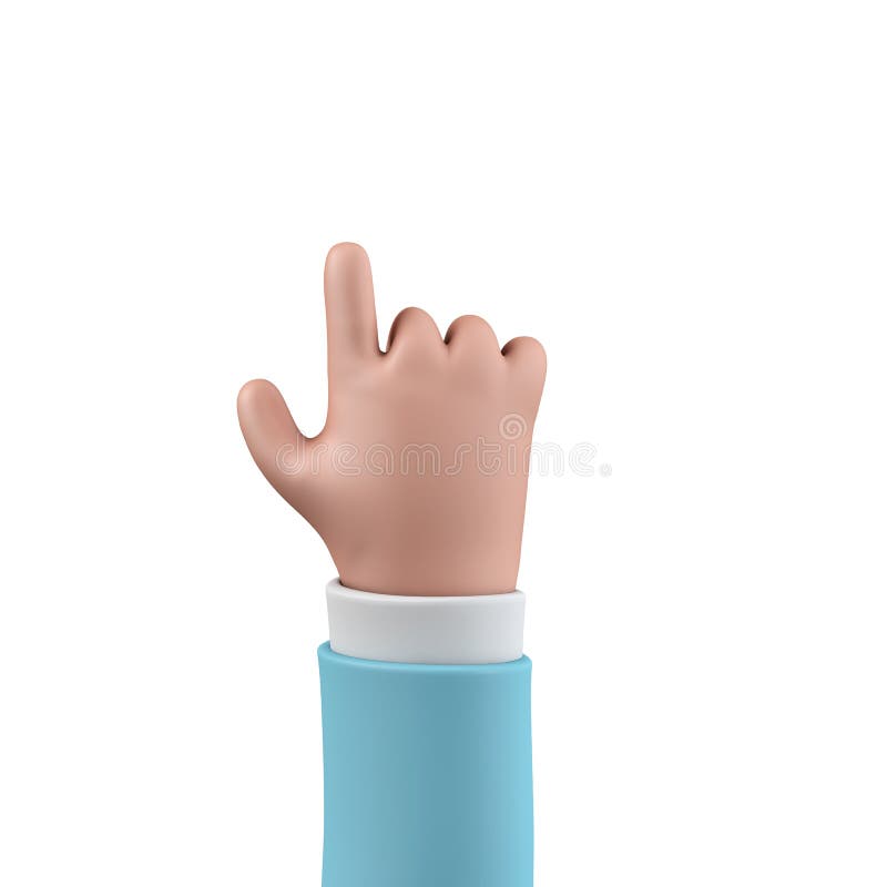Cartoon Character Style Hand in a Pointing Pose. 3D Rendering Stock ...