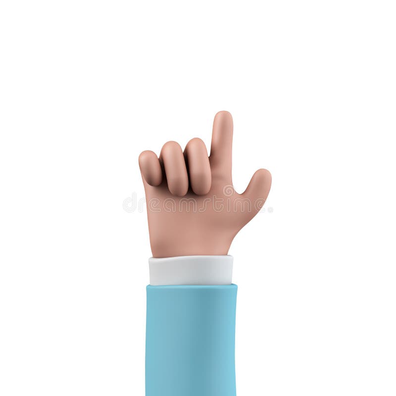 Cartoon Character Style Hand in a Pointing Pose. 3D Rendering Stock ...