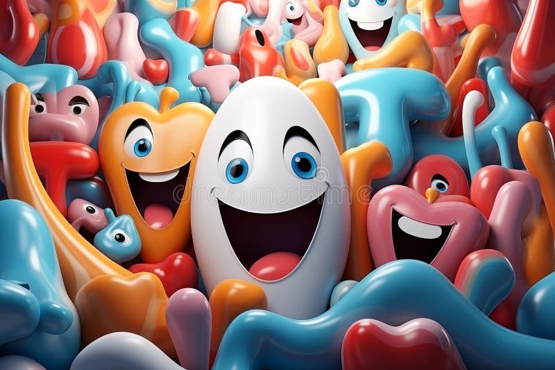 A Cartoon Character is Surrounded by a Group of Cartoon Characters ...