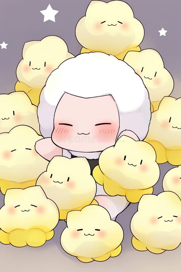 A Cartoon Character Surrounded by Small Yellow Stars. AI Generative ...