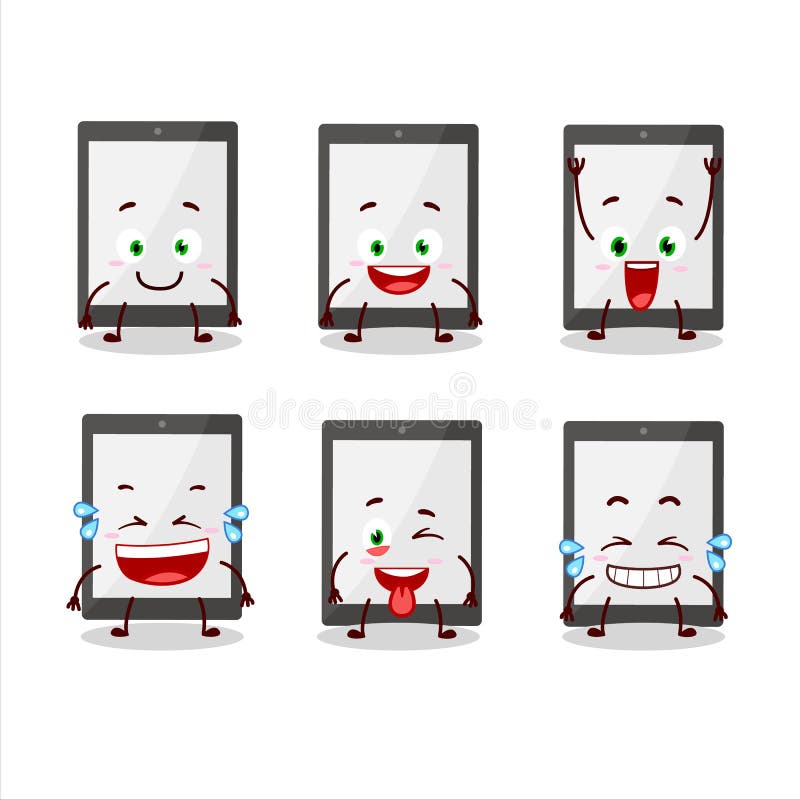 Cartoon Character of Tablet with Smile Expression Stock Vector ...