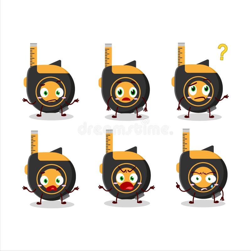 Cartoon Character of Tape Measure with What Expression Stock Vector ...
