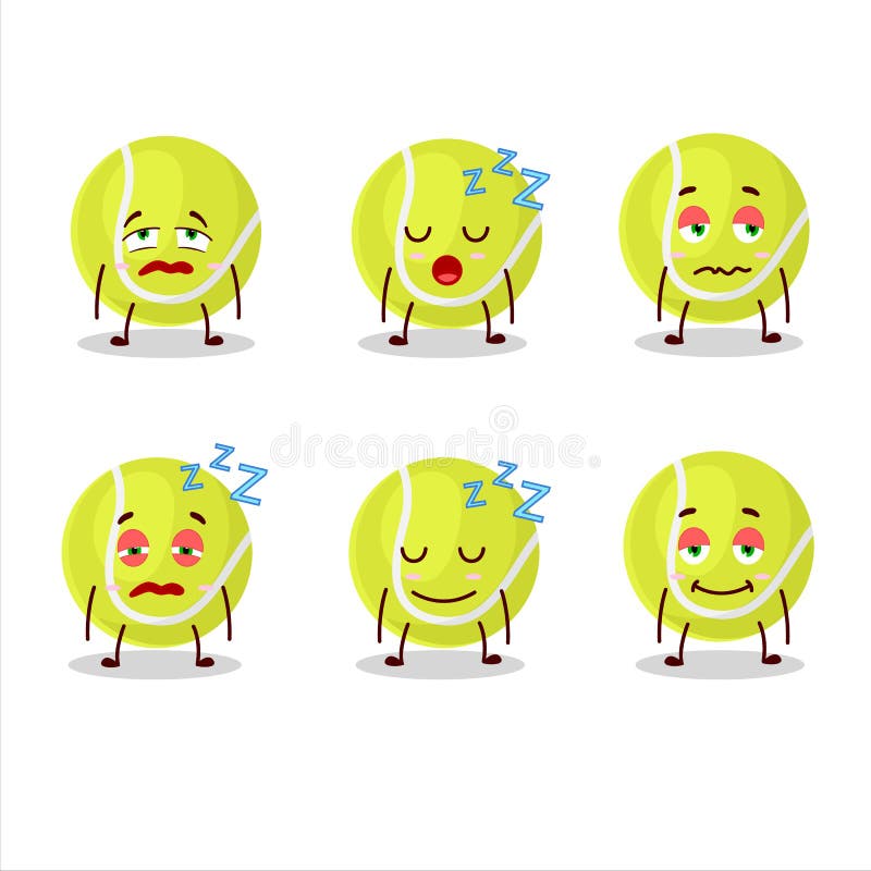 Cartoon Character of Tennis Ball with Sleepy Expression Stock Vector ...