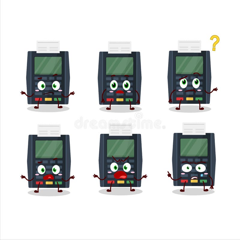 Cartoon Character of Terminal Bank Card with What Expression Stock ...