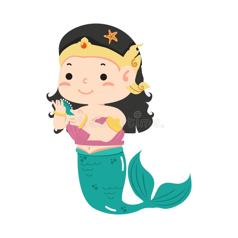 Cartoon Character of a Thai Mermaid Woman Stock Vector - Illustration ...