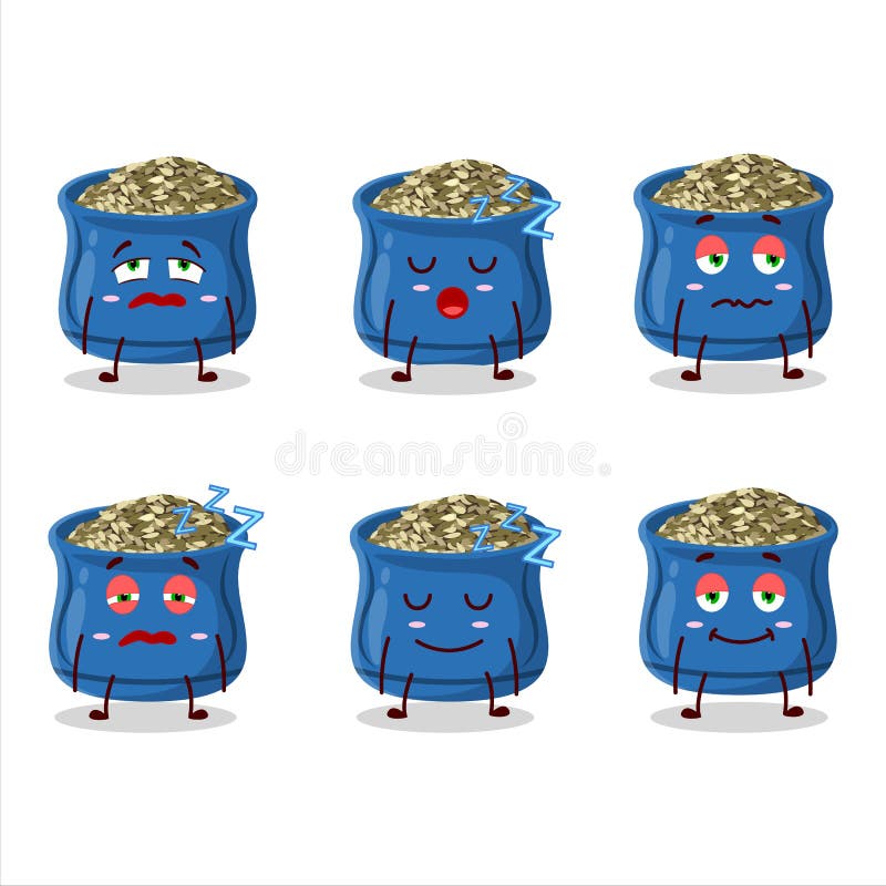 Cartoon Character of Thyme with Sleepy Expression Stock Vector ...