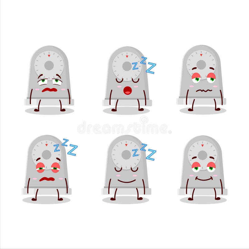 Cartoon Character of Time Kitchen with Sleepy Expression Stock Vector ...