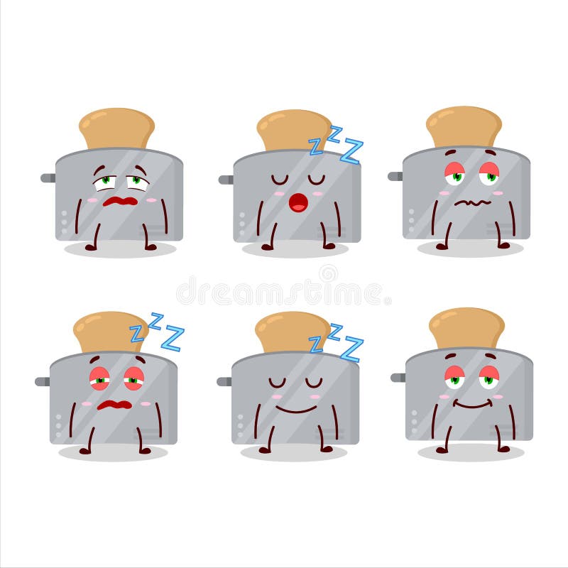Toast Maker Cartoon Character with Various Angry Expressions Stock ...