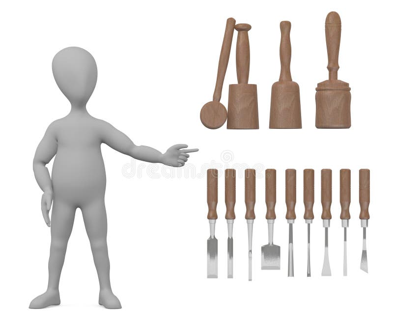 Cartoon Character with Tools Stock Illustration - Illustration of ...