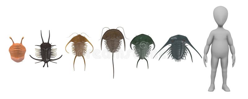 Cartoon Character with Trilobites Set Stock Illustration - Illustration ...
