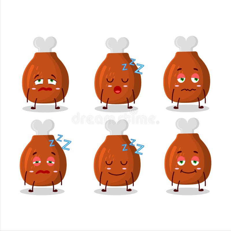 Cartoon Character of Turkey Thighs with Sleepy Expression Stock Vector ...