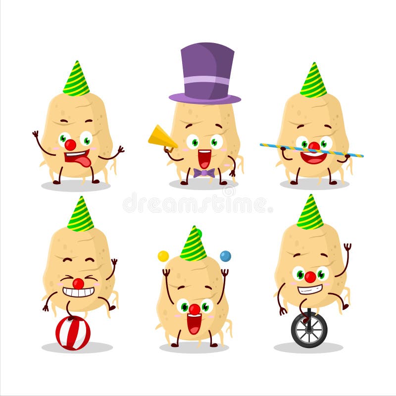 Cartoon Character of Turmeric with Various Circus Shows Stock Vector ...