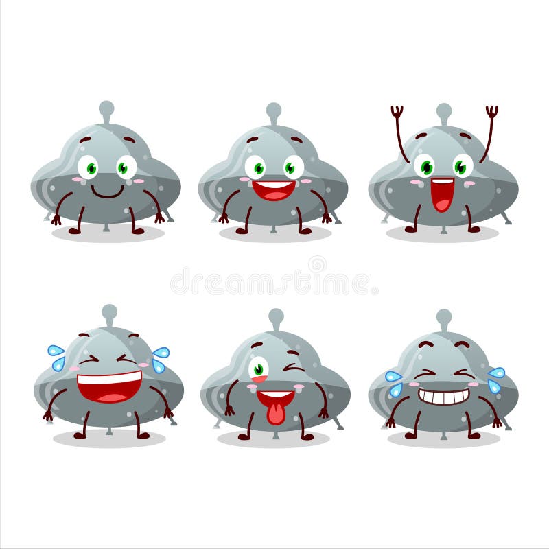 Cartoon Character of UFO Gray Gummy Candy with Smile Expression Stock ...