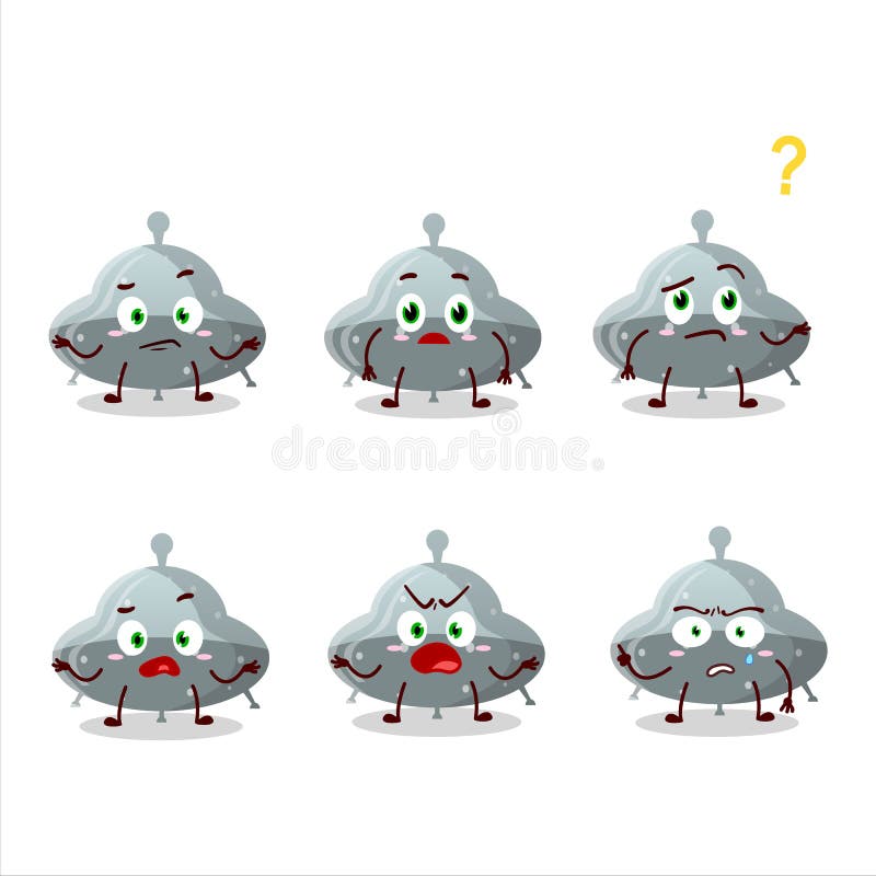 Cartoon Character of UFO Gray Gummy Candy with What Expression Stock ...