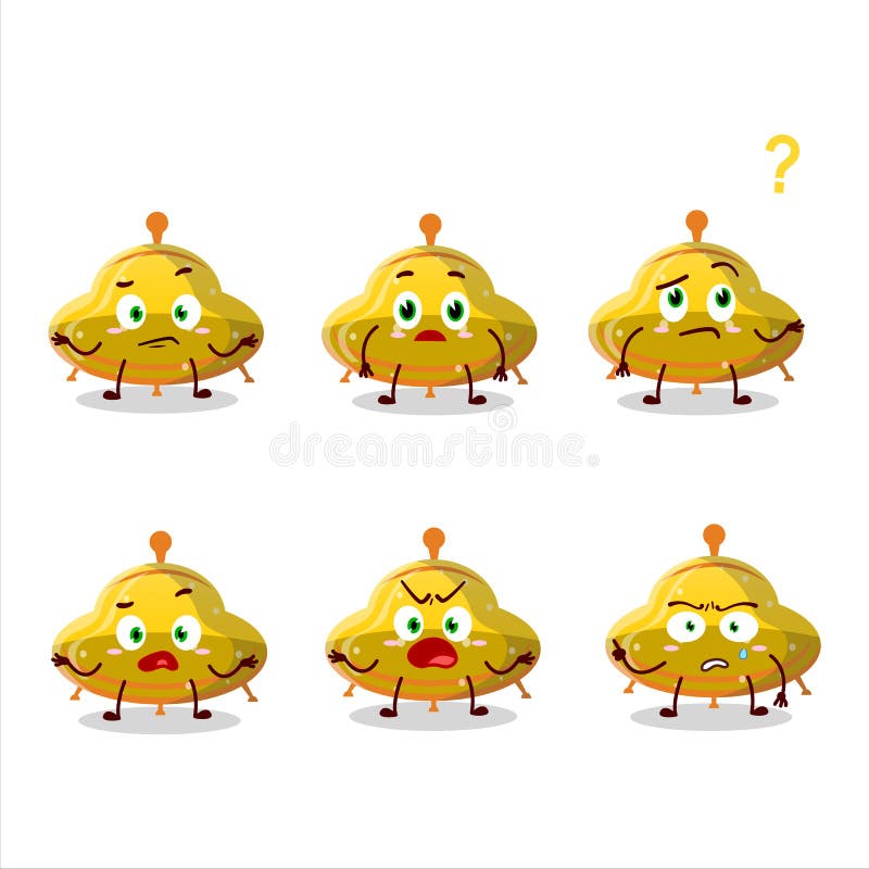 Cartoon Character of UFO Yellow Gummy Candy with What Expression Stock ...