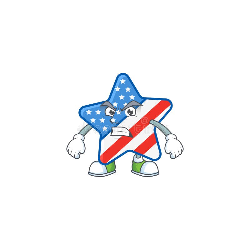 Cartoon Character of USA Star with Angry Face Stock Vector ...
