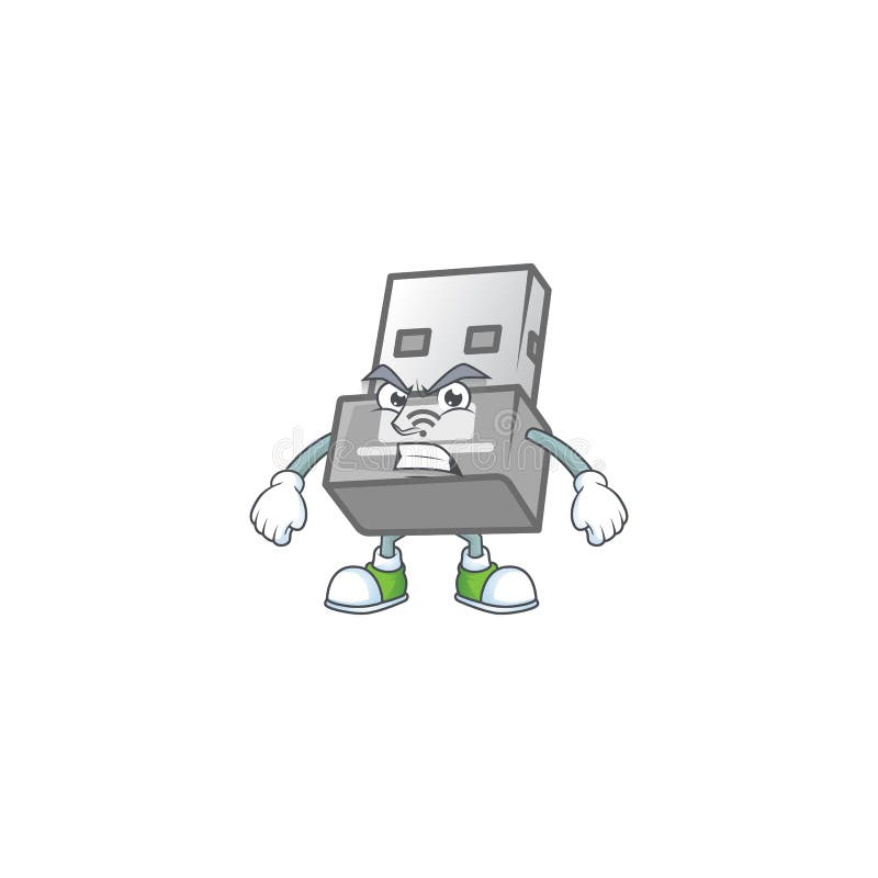 Cartoon Character of USB Wireless Adapter with Angry Face Stock Vector ...