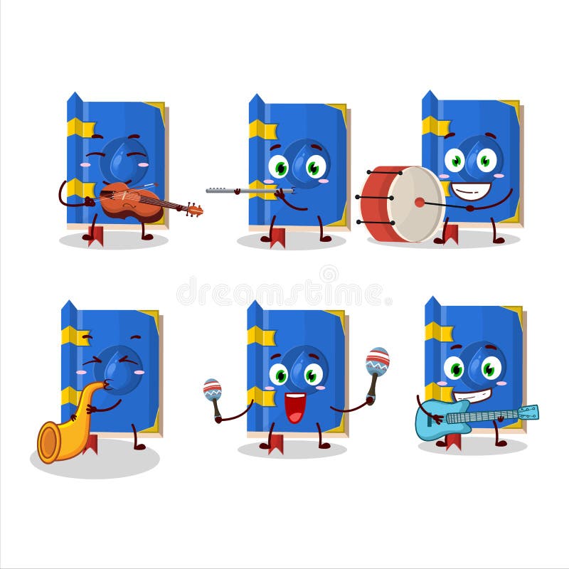 Cartoon Character of Water Book of Magic Playing Some Musical ...