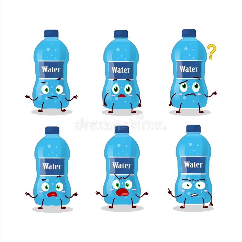 Cartoon Character of Water Bottle with What Expression Stock Vector ...