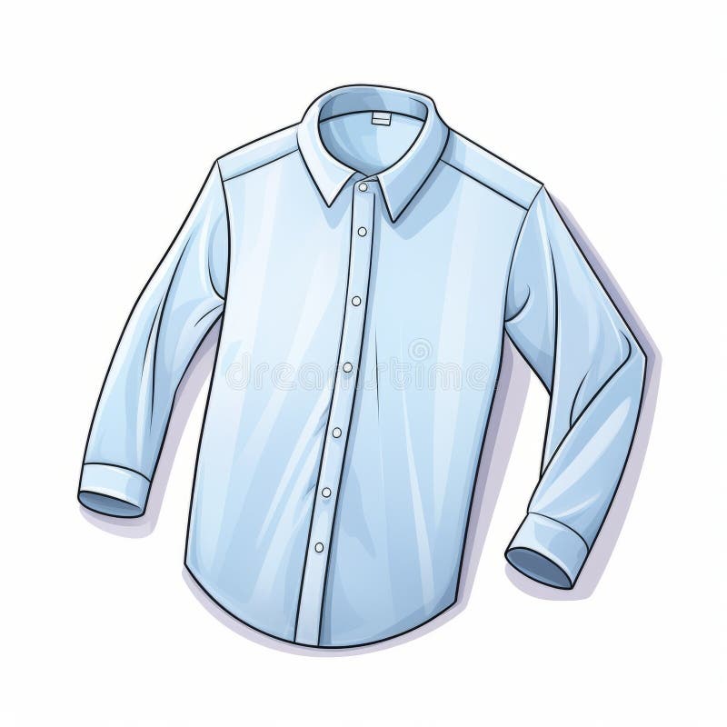 Delicate Shading Blue Business Shirt in Cartoon Style Stock ...